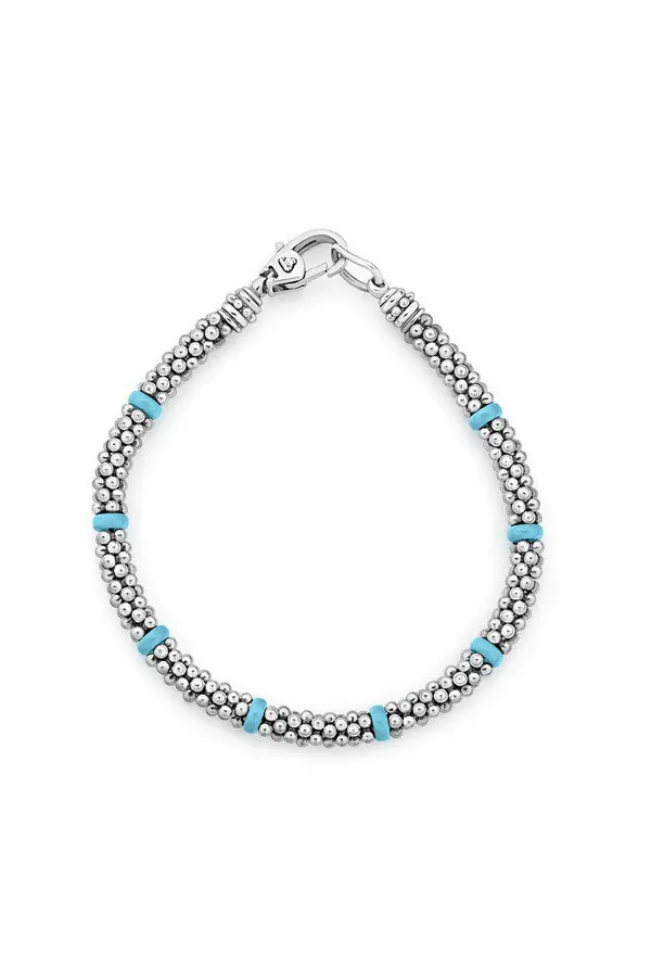 Lagos Caviar Ceramic Station Beaded Bracelet - Blue