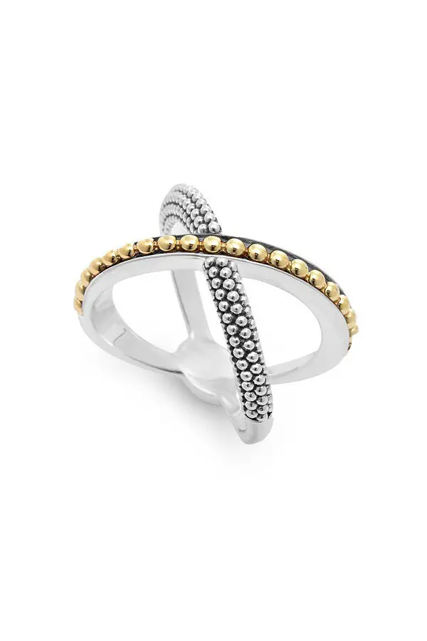 Lagos Ksl Two-tone X Beaded Ring - Gold