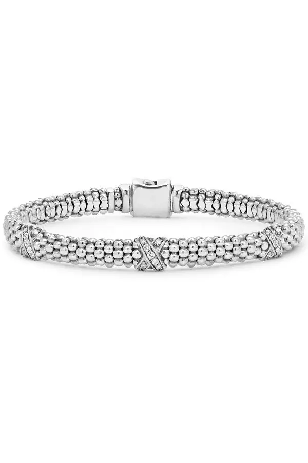 Lagos Embrace Diamond Bracelet | 6mm - Silver