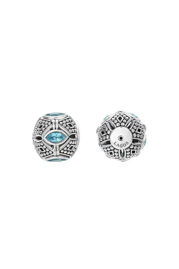 Lagos Signature Caviar Swiss Topaz Earring Backs - Blue