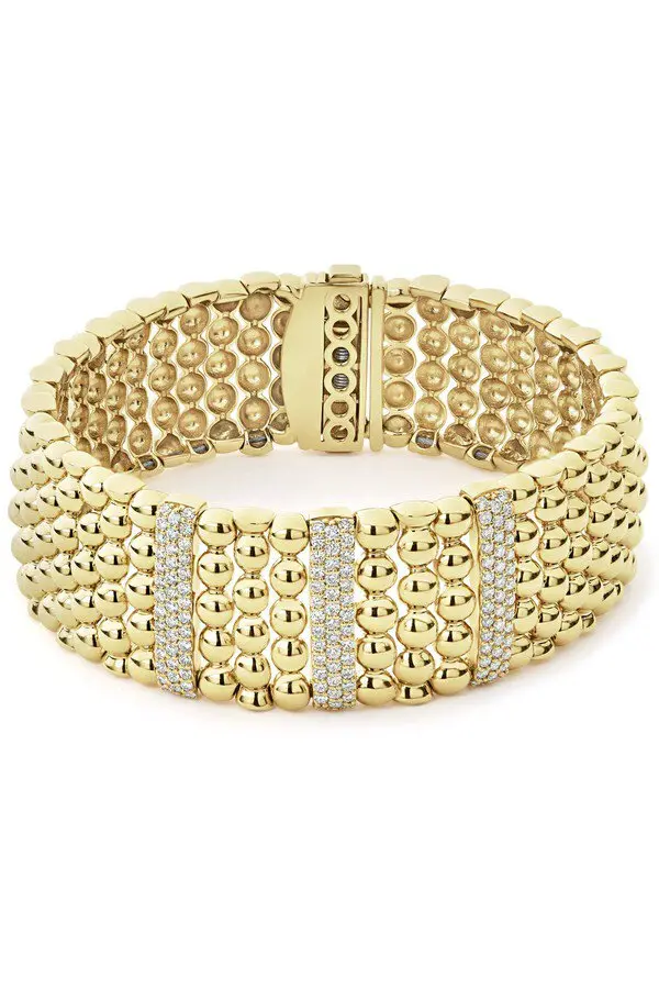 Lagos Caviar 18k Diamond Bracelet - Gold