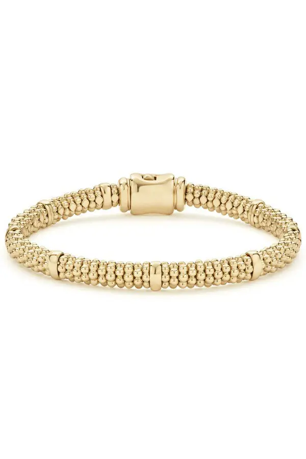 Lagos 18k Caviar Station Bracelet - Gold
