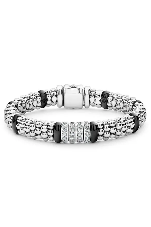 Lagos Caviar Diamond Bracelet - Black