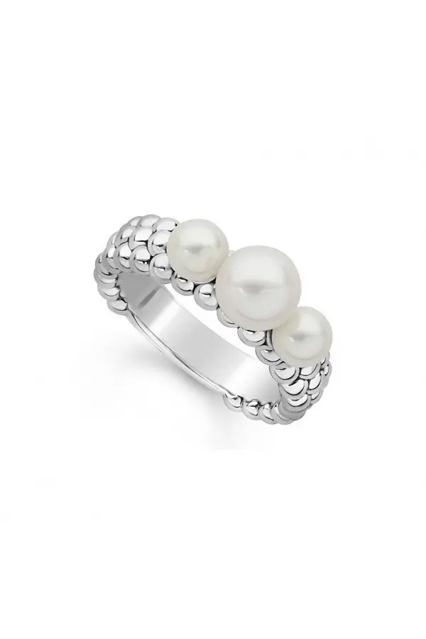 Lagos Luna Caviar Pearl Statement Ring - Red