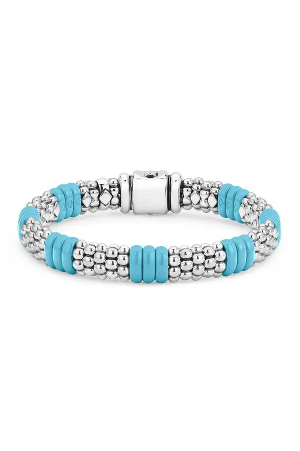 Lagos Caviar Ceramic Beaded Bracelet - Blue
