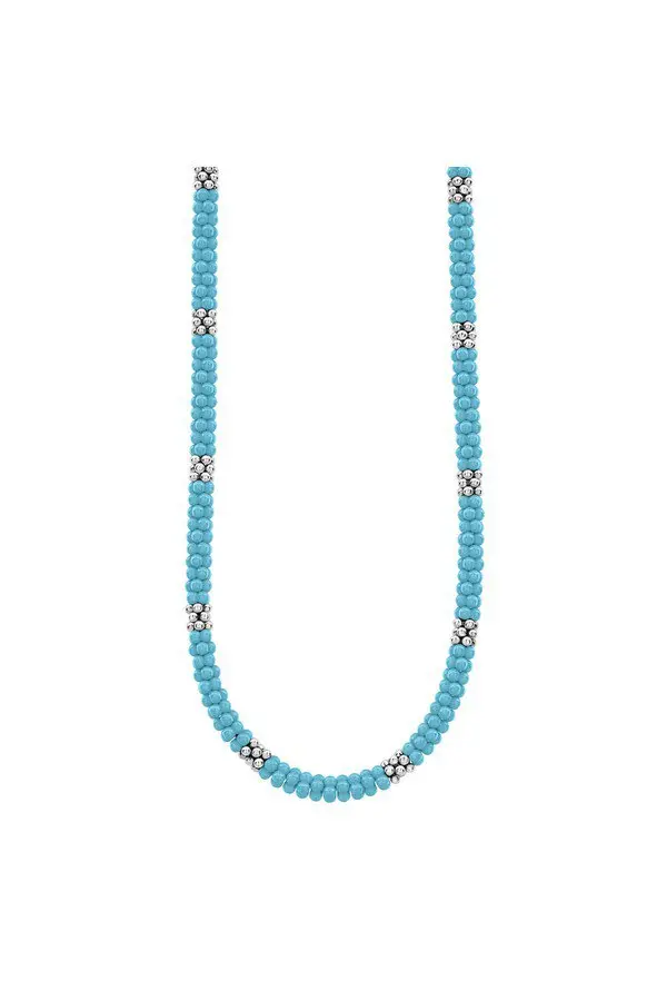 Lagos Caviar Beaded Necklace - Blue