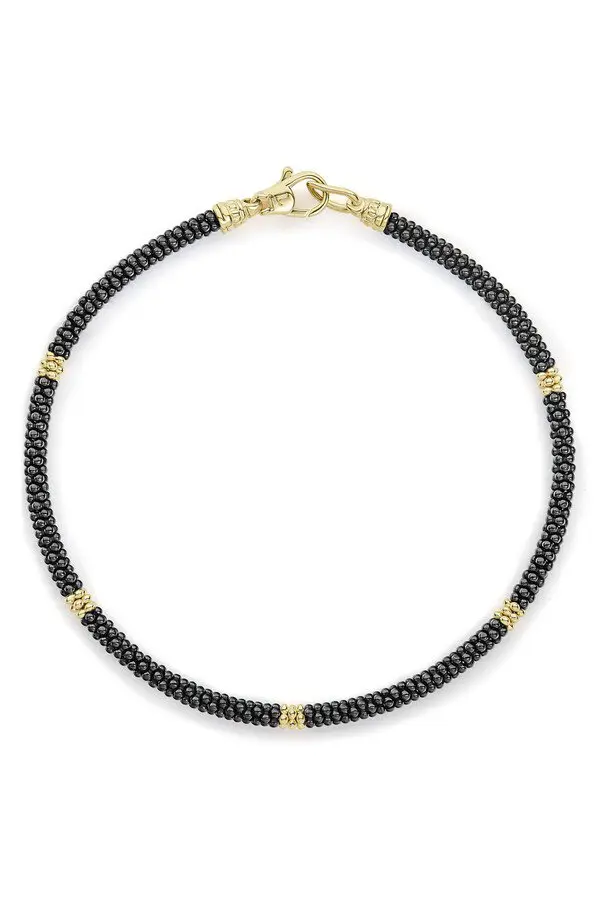 Lagos Black Caviar Five Station Bracelet - Gold
