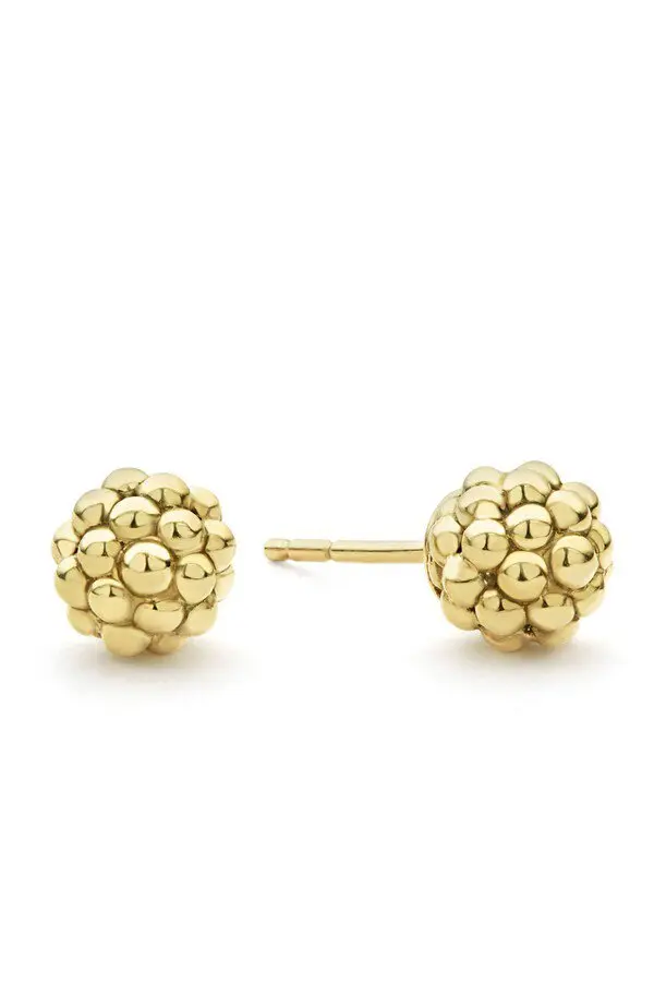 Lagos Caviar Stud Earrings - Gold