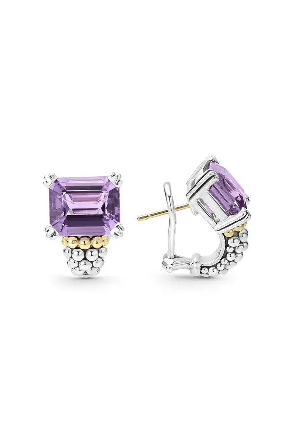 Lagos Glacier Amethyst Huggie Earrings - Gold