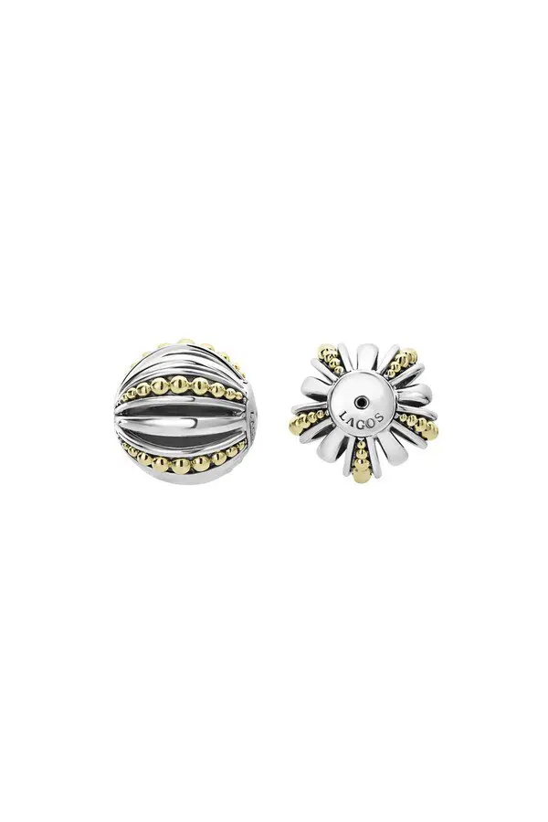Lagos Signature Caviar Two-tone Earring Backs - Gold