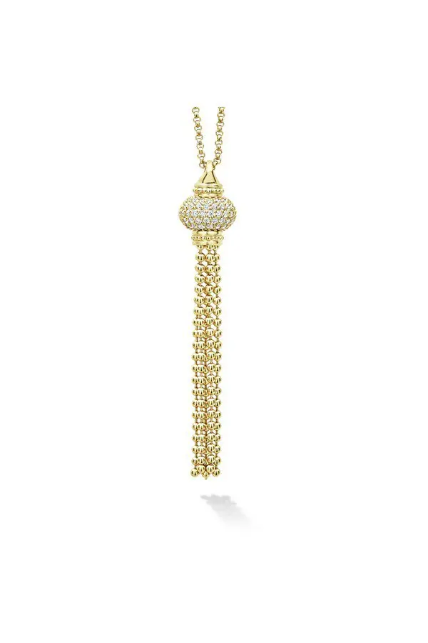 Lagos Caviar Caviar Tassel Diamond Pendant Necklace - Gold