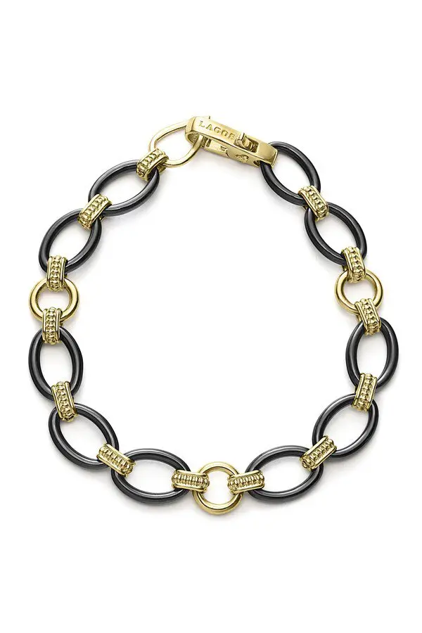 Lagos Meridian 18k And Ceramic Link Bracelet - Gold