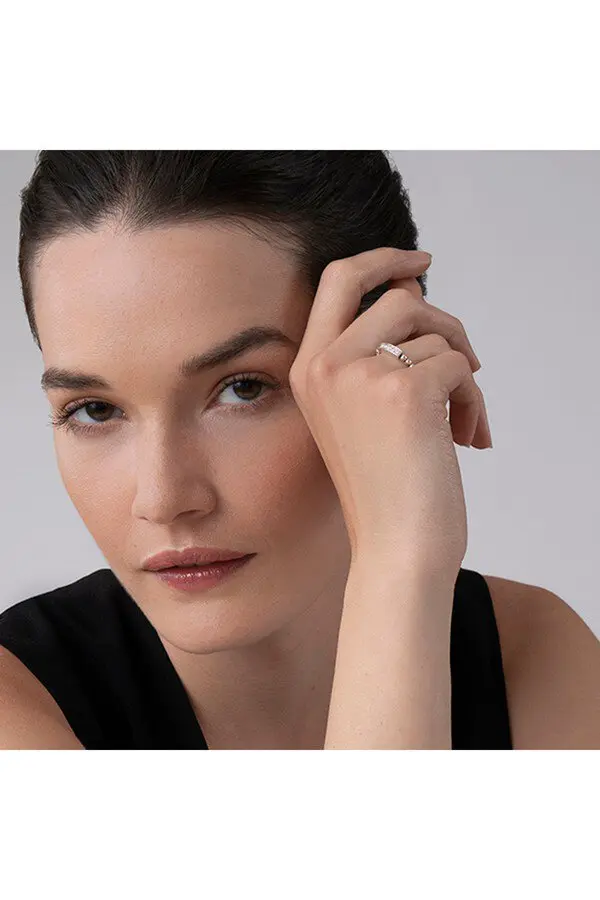 Lagos Caviar Spark Diamond Stacking Ring - Silver