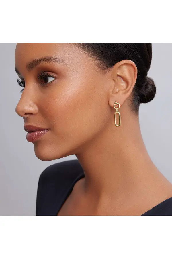 Lagos Signature Caviar 18k Link Drop Earrings