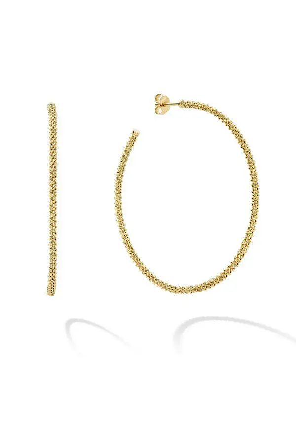 Lagos Caviar Hoop Earrings - Gold