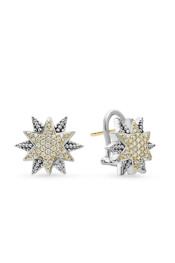 Lagos North Star Two-tone Diamond Earrings - Gold