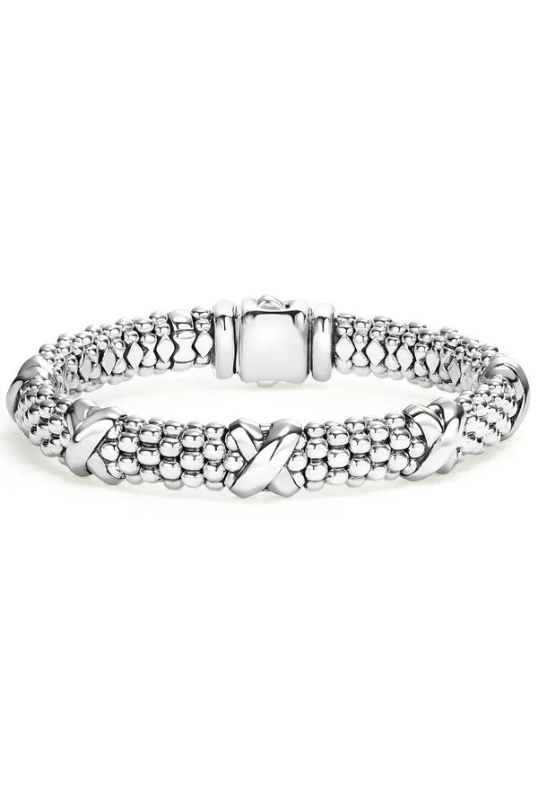 Lagos Embrace Five Station Caviar Bracelet | 9mm - Silver