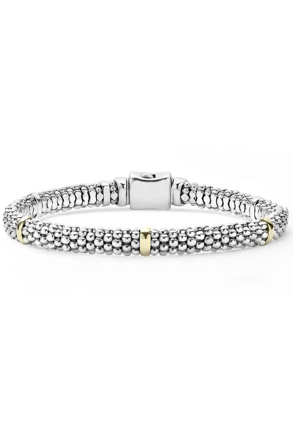 Lagos Signature Caviar Five Station Bracelet - Gold