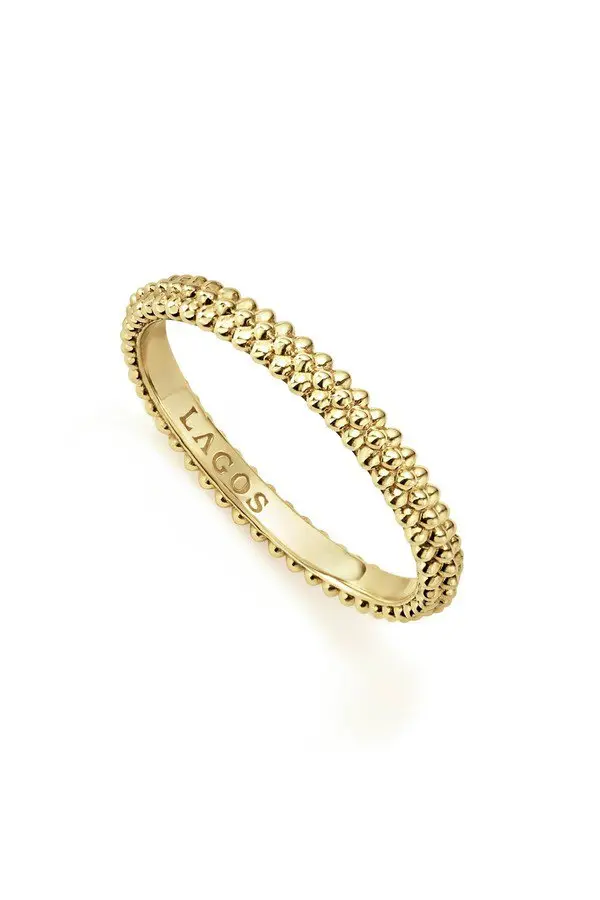 Lagos Caviar 18k Stacking Ring - Gold