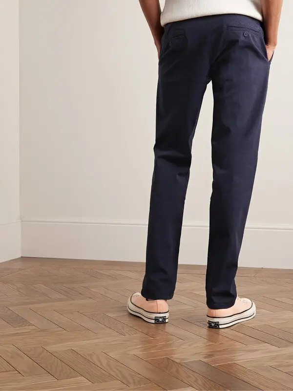 Orlebar Brown Fallon Straight-leg Cotton-blend Twill Trousers - Blue
