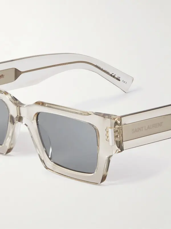 Saint Laurent Rectangular-frame Sunglasses - Neutrals