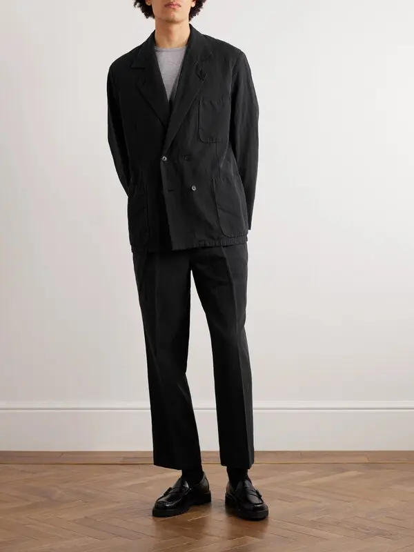Kaptain Sunshine Double-Breasted Cotton And Linen-Blend Gabardine