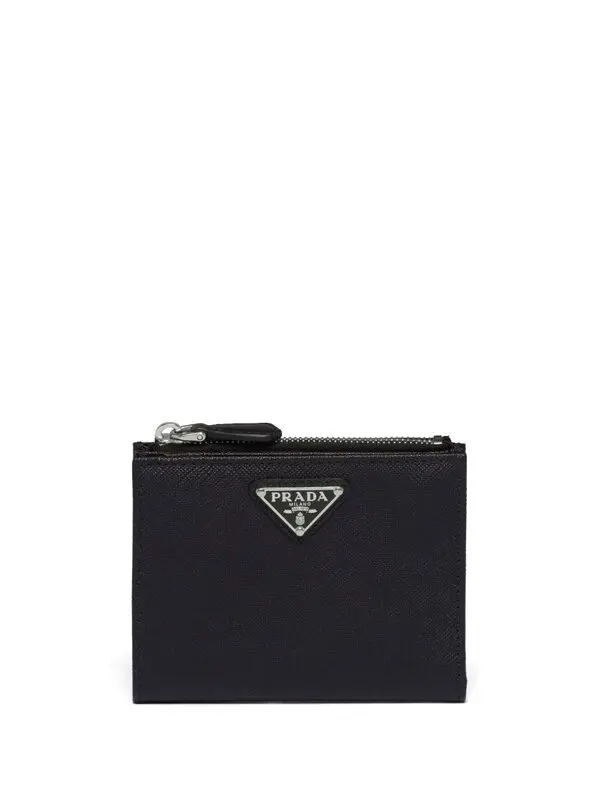 Prada Triangle-logo Saffiano Leather Wallet - Black
