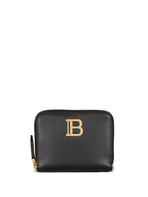 Balmain B-buzz Logo-plaque Leather Wallet - Black