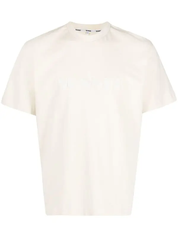Sunnei Logo-print Cotton T-shirt - Neutrals