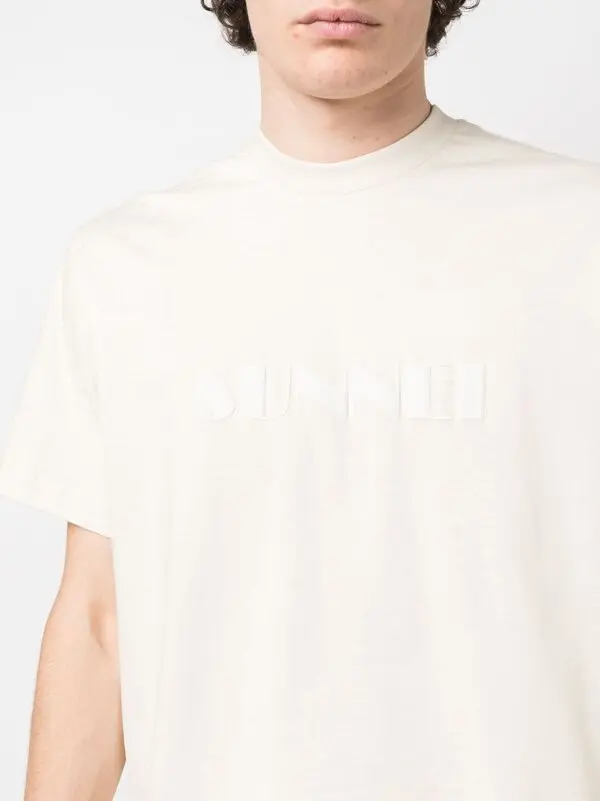Sunnei Logo-print Cotton T-shirt - Neutrals