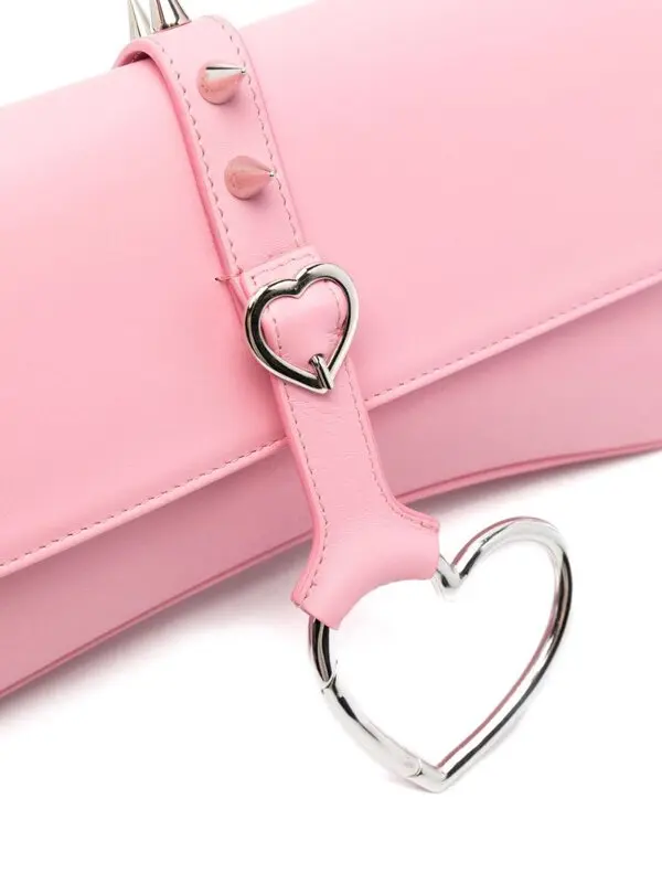 Abra Spike-Embellished Shoulder Bag In Pink - 30% Off | Editorialist