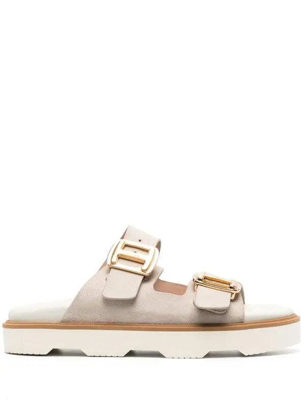 Hogan Flatform Buckled Sandals
