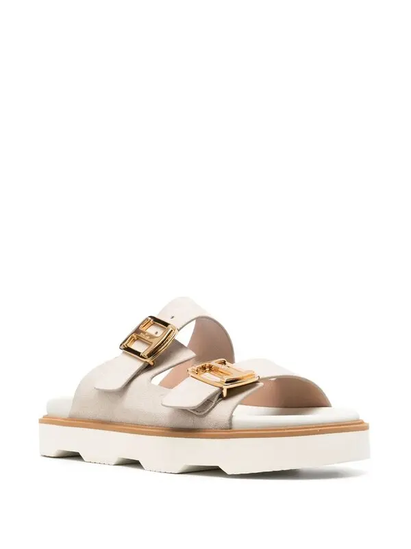 Hogan Flatform Buckled Sandals
