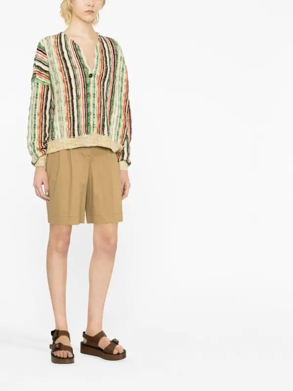 VITELLI Striped Knit Cardigan - Red