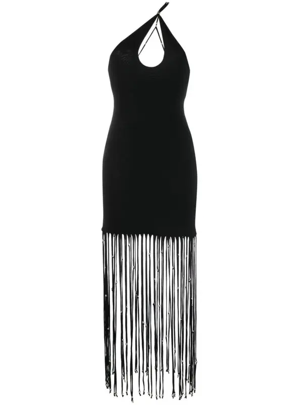 ROTATE BY BIRGER CHRISTENSEN Fringe Detail Cut-out Dress