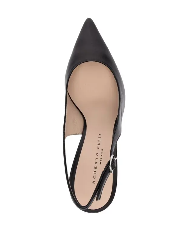 Roberto Festa Lavinia 85mm Leather Slingback Pumps - Black
