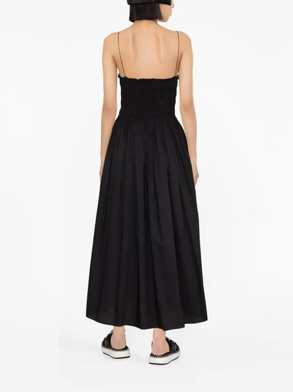 Matteau Shirred-panel Poplin Midi Dress - Black