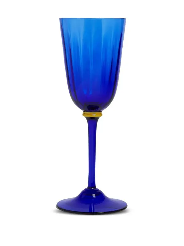 La DoubleJ Rainbow Murano Wine Glasses - Blue