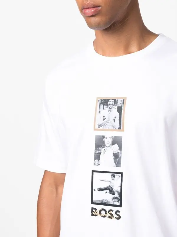 Boss X Bruce Lee Cotton T-Shirt In White - 51% Off | Editorialist