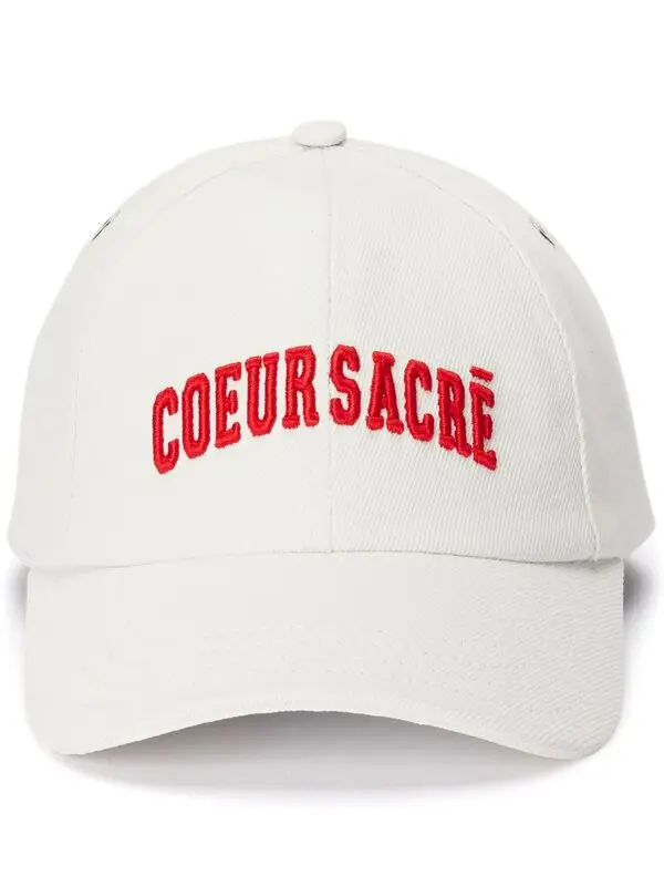 Ami Coeur Sacré Embroidered Cap - White