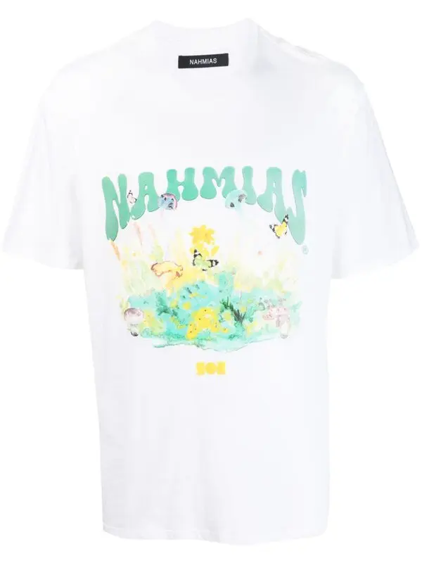 NAHMIAS Logo-print Cotton T-shirt - White