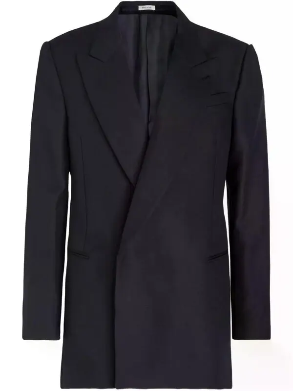 Alexander McQueen Peak-lapels Double-breasted Blazer - Blue