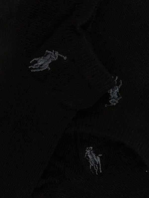 Polo Ralph Lauren Set Of Three Low-cut Socks - Black