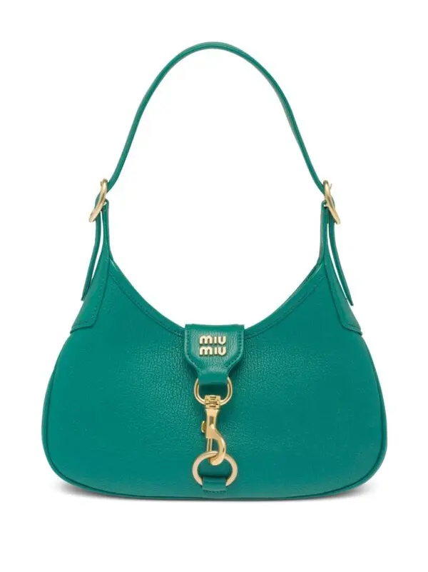 Miu Miu Madras Leather Shoulder Bag - Green | Editorialist