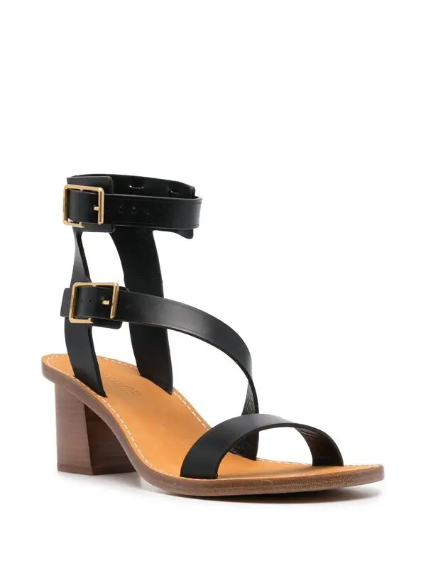 Zadig&Voltaire Cecilia Caprese 70mm Leather Sandals - Black