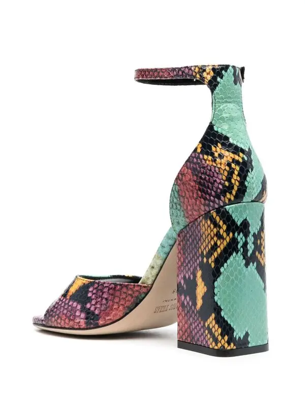 Paris Texas Fiona Python-print Sandals