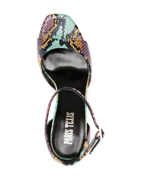Paris Texas Fiona Python-print Sandals