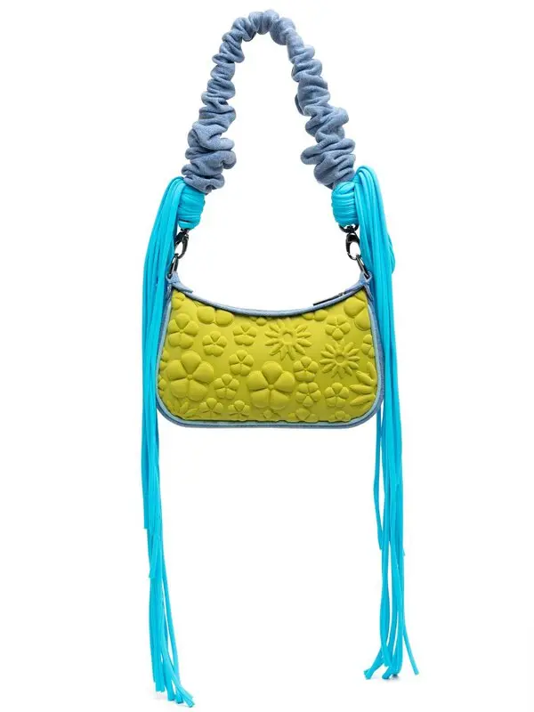 Paula Canovas Del Vas Carmen Floral-Embossed Mini Bag - Blue 