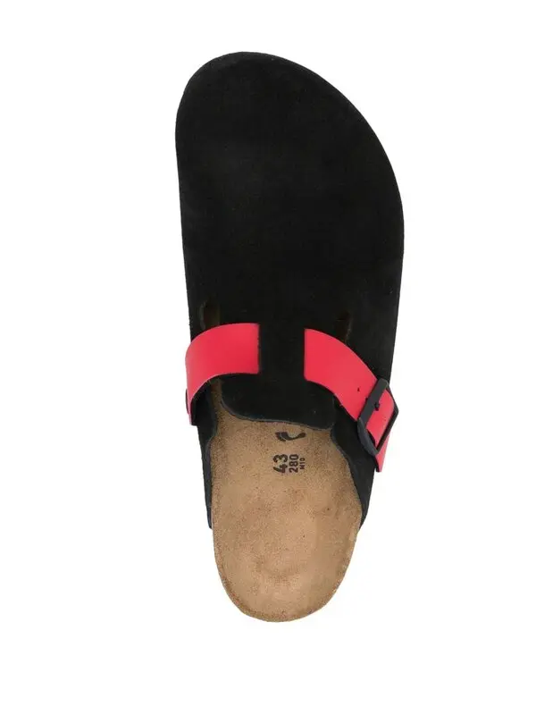BIRKENSTOCK 1774 Boston Suede Sandals - Black