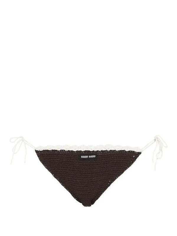 Miu Miu Crochet-knit Bikini Bottom - Black